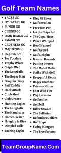 202+ Golf Team Names (Fantasy & Funny Name Ideas List)