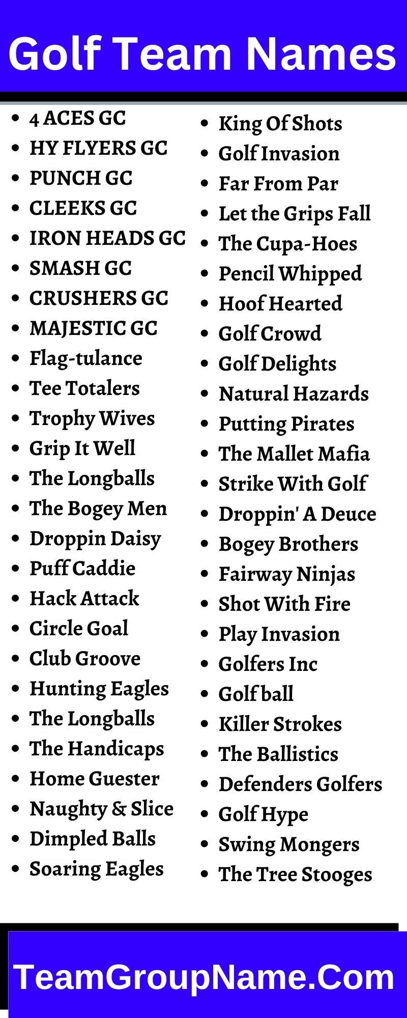 202 Golf Team Names Fantasy Funny Name Ideas List 